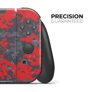 Design Skinz - Compatible with Nintendo Switch OLED Console Bundle - Skin Decal Protective Scratch-Resistant Removable Vinyl Wrap Cover - Red and Gray Digital Camouflage