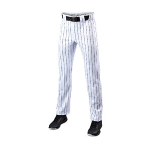 evoshield adult salute pinstripe open bottom pant - white/black, size small