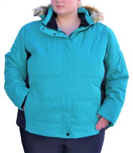 snow country outerwear womens plus size 1x-6x the aspen ski coat jacket (3x, teal)