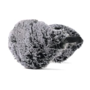 180s eve marie women's winter ear warmers | behind-the-head adjustable & foldable earmuffs (gray/silver black)