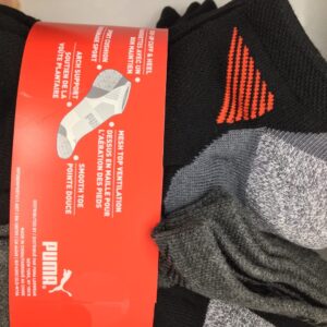 PUMA Mens No Show Low Cut Moisture Control Sport Socks (Shoe Size 7-11) - Black - 12 Pack