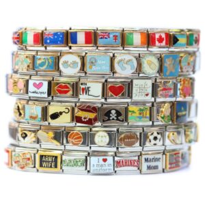 101 assorted italian charms - create custom 9mm charm bracelets