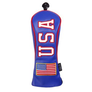 usa stars and stripes white vintage retro patriotic driver fairway hybird wood cover (hybird cover)