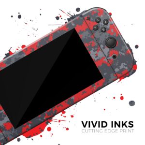 Design Skinz - Compatible with Nintendo Switch OLED Console Bundle - Skin Decal Protective Scratch-Resistant Removable Vinyl Wrap Cover - Red and Gray Digital Camouflage