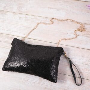 ABOOFAN Women Glitter Sequins Handbag Crossbody Shoulder Bag Elegant Clutch Bag Evening Bag Purse Women Handbag Wrist Bag for Wedding Birthday Party Prom