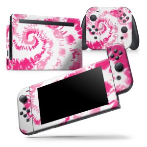 design skinz - compatible with nintendo switch oled console bundle - skin decal protective scratch-resistant removable vinyl wrap cover - spiral tie dye v6