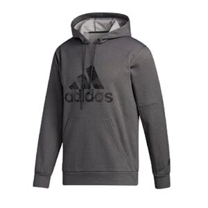 adidas Mens Standard Game and Go Pullover Hoodie, Dark Grey Heather, Medium