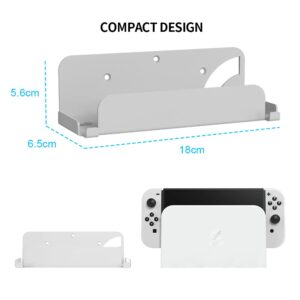 JDDWIN Switch OLED Wall Mount,Wall Mount for Switch/Switch OLED,All Metal Vertical Hanging On Wall (White)