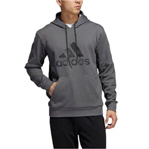 adidas Mens Standard Game and Go Pullover Hoodie, Dark Grey Heather, Medium