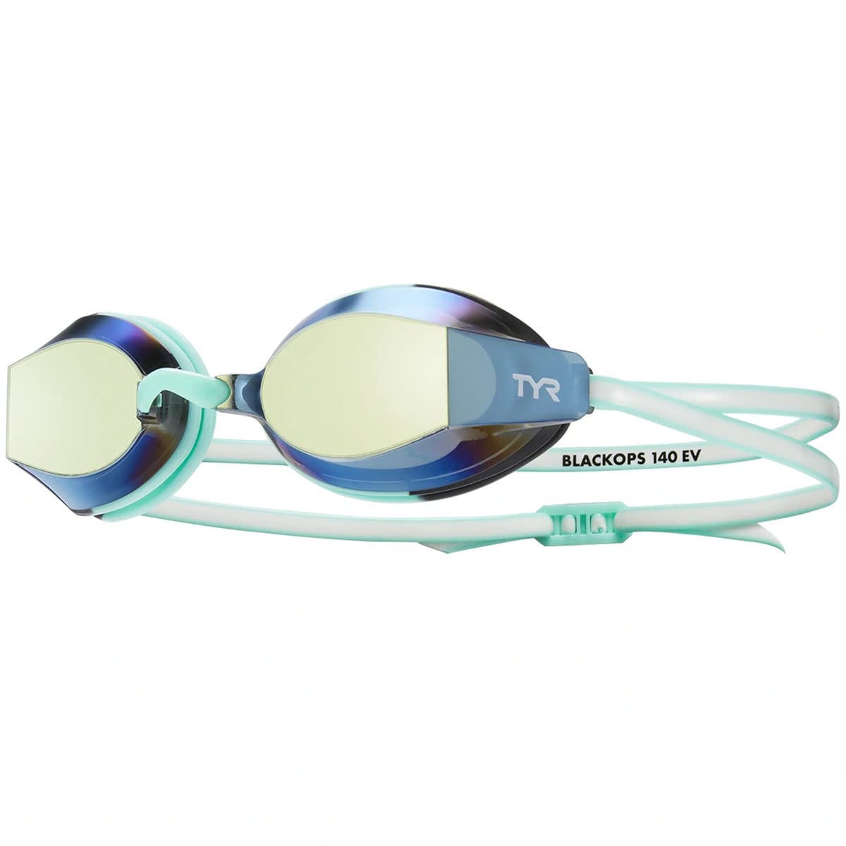 TYR Blackops 140 EV Racing Mirrored Goggles for Women - Gold/Mint