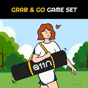 A11N Outdoor Badminton Set - Includes Anti-Sag Net, 4 Rackets, 2 Shuttlecocks, and Carrying Bag - for Backyard, Beach, and Park