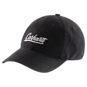 carhartt womens canvas script graphic baseball cap, black, one size us