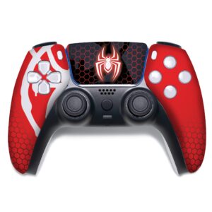 spider_man morales custom ps-5 controller wireless compatible with play-station 5 console by bcb controllers | proudly customized in usa with permanent hydro-dip printing (not just a skin)