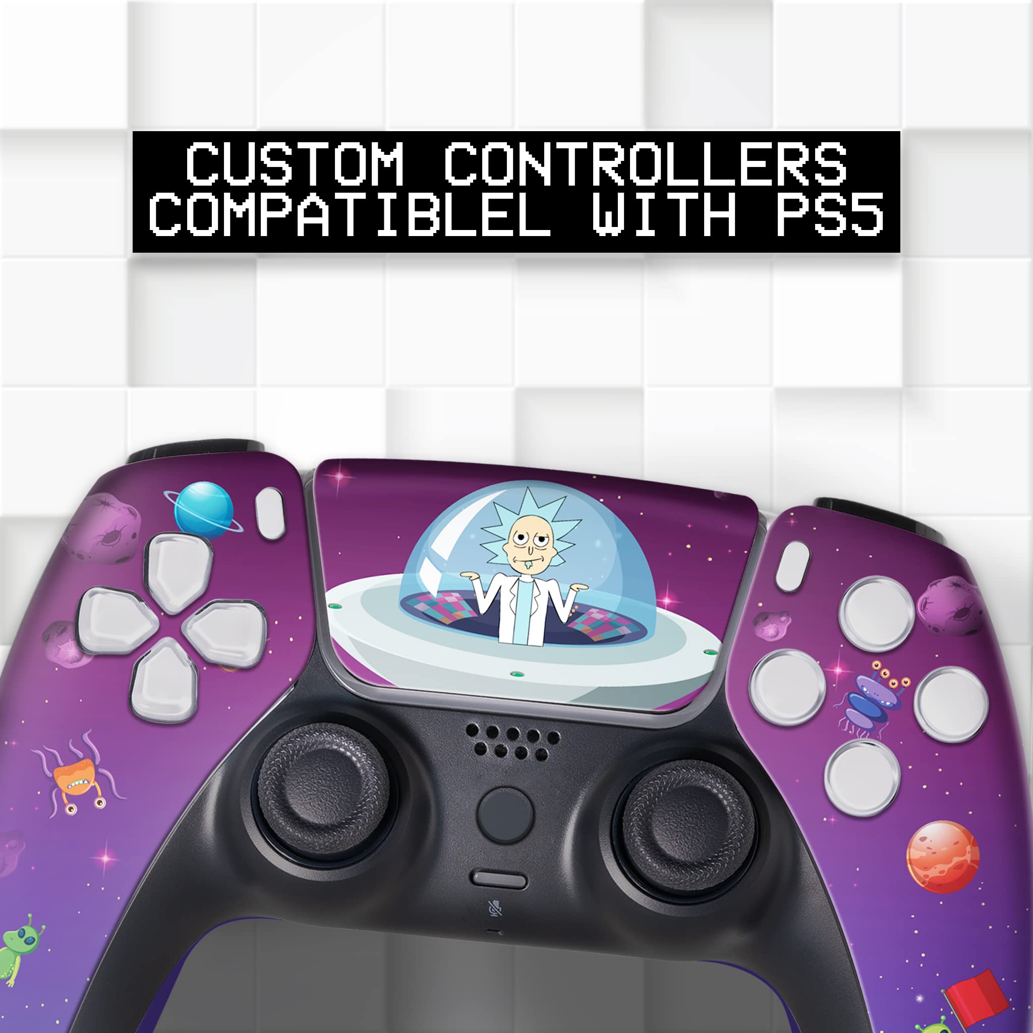 Ricky - Morty Custom PS-5 Controller Wireless compatible with Play-Station 5 Console by BCB Controllers | Proudly Customized in USA with Permanent HYDRO-DIP Printing (NOT JUST A SKIN)