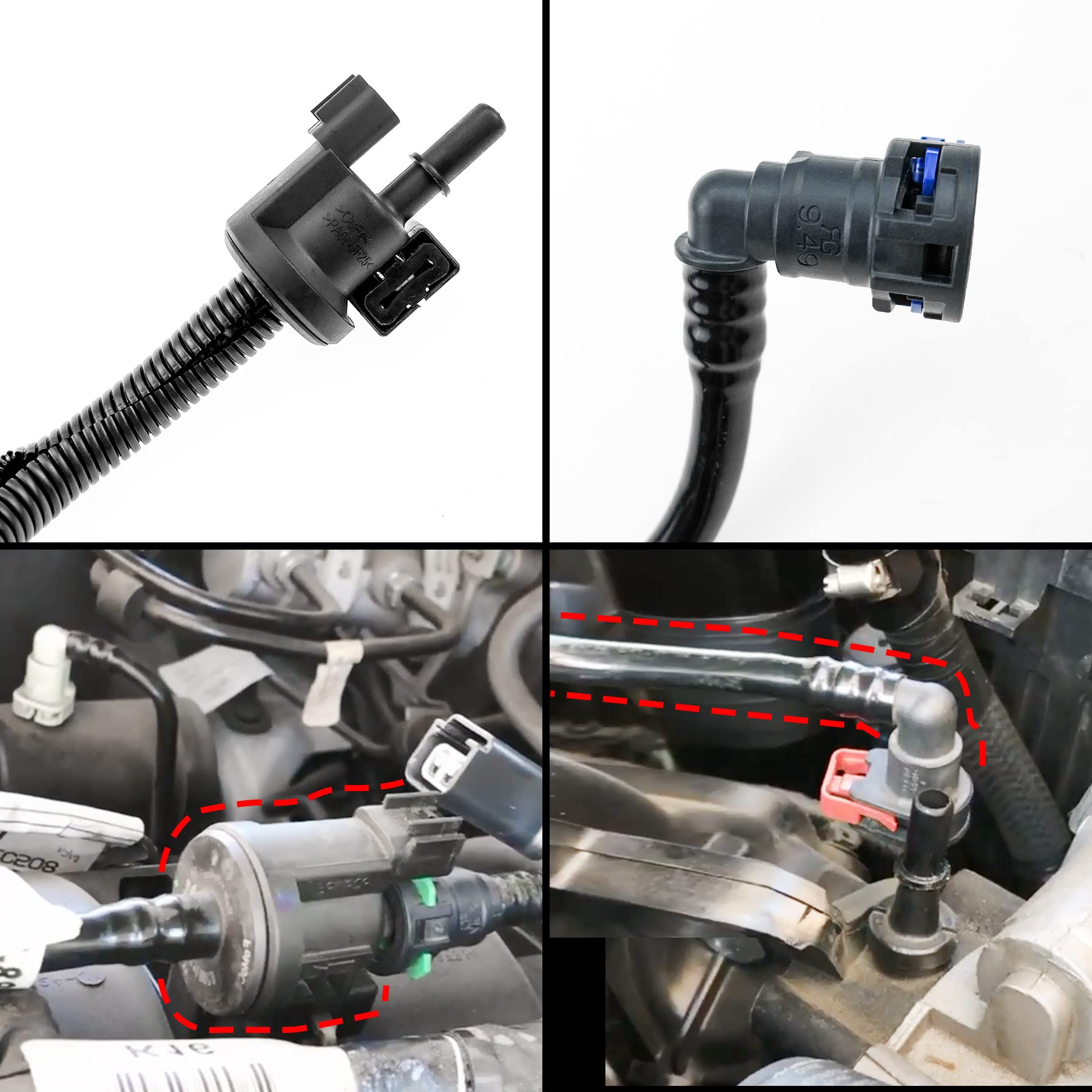 Fuel Vapour Hose with Purge Solenoid Fit for Ford Mustang 2-Door 2.3 Ecoboost 2015-2019 Replace FR3Z-9G297-H