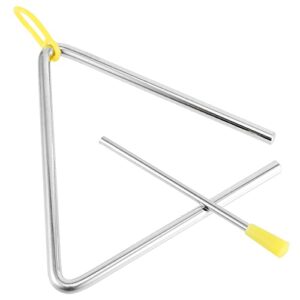 MUKCHAP 6 Pack Musical Triangle Instrument Set, 4, 5, 6, 7, 8, 9 Inch Musical Triangle with Striker, Musical Steel Triangle Percussion Instrument for Rhythm Education and Ornament