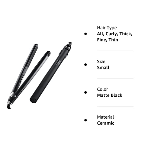 TYMO SWAY Hair Straightener with 10s Fast Heating, 1 Inch Professional Flat Iron Curling Iron in One with 32 Adjustable Temp, Automatic Shut Off, Dual Voltage