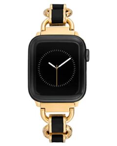 anne klein fashion chain bracelet for apple watch, secure, adjustable, apple watch replacement band, fits most wrists