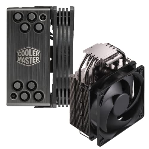 Cooler Master Hyper 212 Black CPU Air Cooler with Silencio Fan, Gun-Metal Fins, and Copper Heat Pipes - For AMD Ryzen and Intel LGA CPUs