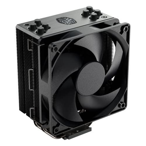 Cooler Master Hyper 212 Black CPU Air Cooler with Silencio Fan, Gun-Metal Fins, and Copper Heat Pipes - For AMD Ryzen and Intel LGA CPUs