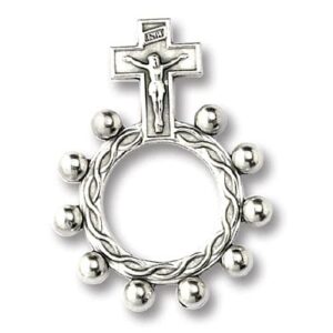 generico rosary ring silver oxidized double sided 6 pack 100% made in italy