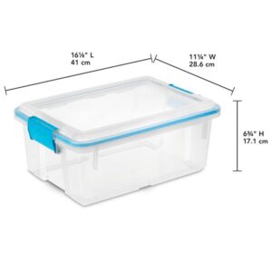 Sterilite Gasket Box, Stackable Storage Bin with Latching Lid, 12 Quart, 12 Pack