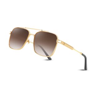 feisedy retro square aviator sunglasses for men women vintage 70s pilot shades classic metal frame b2845