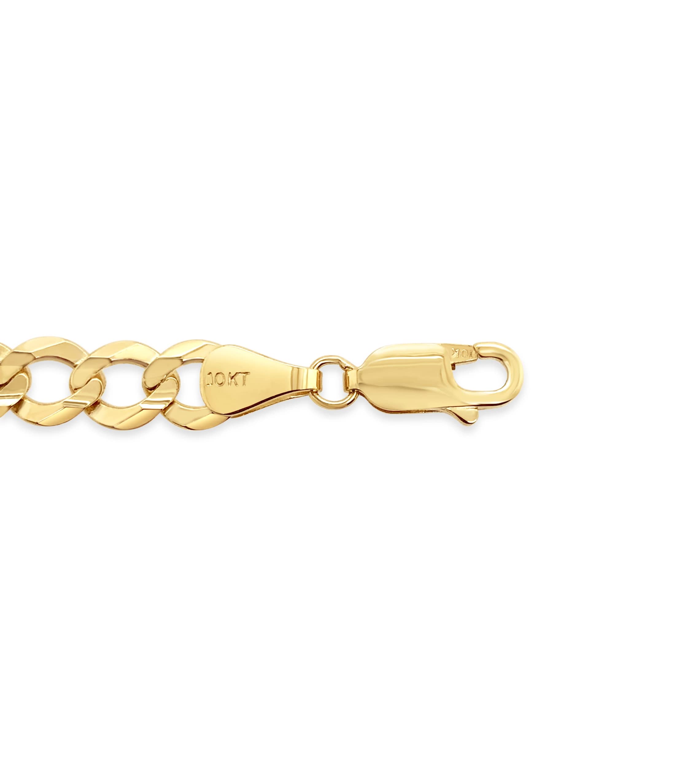 Olive & Chain Solid 10k Gold Curb Link Chain Bracelet for Men/Women, Yellow Gold, Hypoallergenic, Lobster Clasp Closure (6 mm, 8 Inch)