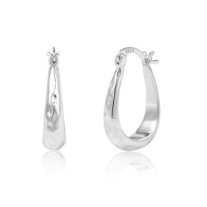 sterling silver hoop earrings for women silver oval earrings hypoallergenic u shaped hoops earrings silver jewelry