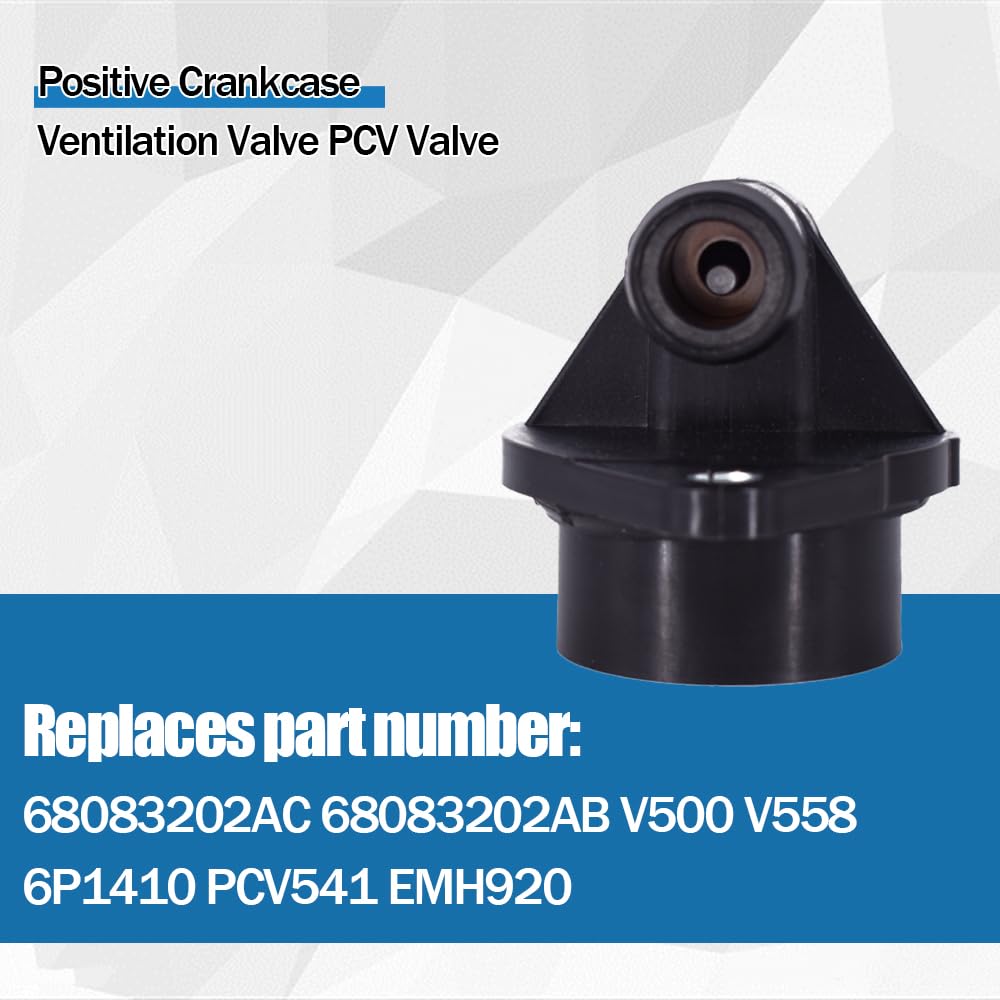 CULMKARI Positive Crankcase Ventilation Valve PCV Valve Fits for 2011-2019 Chrysler 200 300 Dodge Challenger Avenger Cherokee Wrangler Ram 1500 C/V 3.6L Replaces 68083202AC 68083202AB