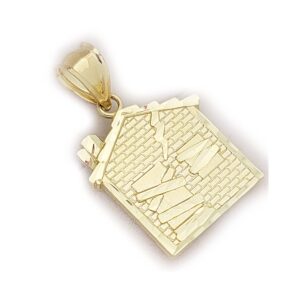 AMZ Jewelry 10K Yellow Gold Trap House Pendant Gold Pendant Hip Hop 1.1 inch x 0.7 inch