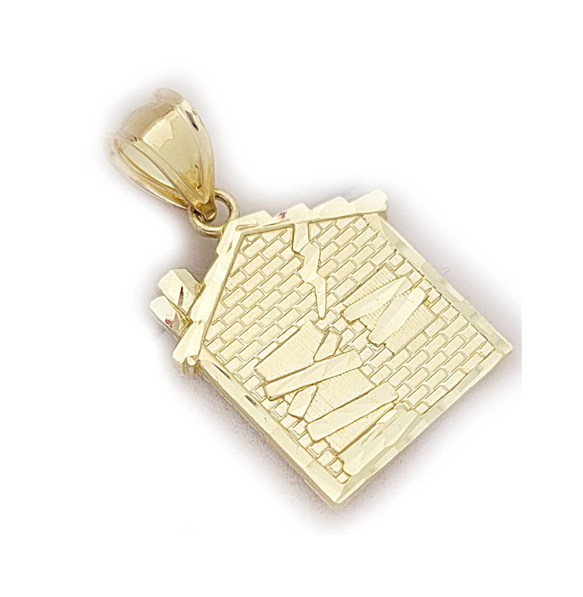 AMZ Jewelry 10K Yellow Gold Trap House Pendant Gold Pendant Hip Hop 1.1 inch x 0.7 inch