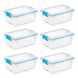 sterilite gasket box, stackable storage bin with latching lid, 12 quart, 12 pack