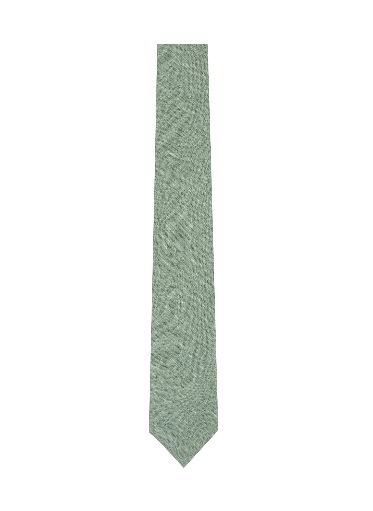 Spring Notion Men's Linen Blend Necktie and Pocket Square Handkerchief Hanky Set Sage