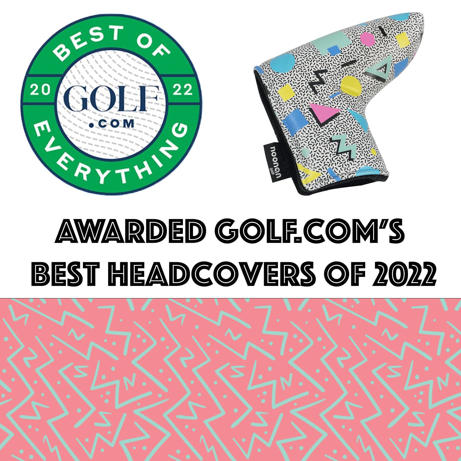 Noonan Golf Putter Cover | Magnetic Blade Golf Club Cover | Fleece Lined & Water Resistant | Fun, Creative & Unique Headcover Designs | Golf Accessories for Men & Women (Trendy Tropical, Blade)