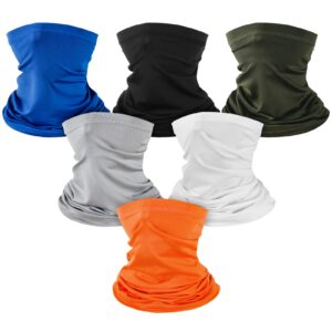 mcystfse 6 pack neck gaiter face mask : breathable gator masks face scarf cover balaclava & bandana headband protect for men women (multicolor-6pack),one size