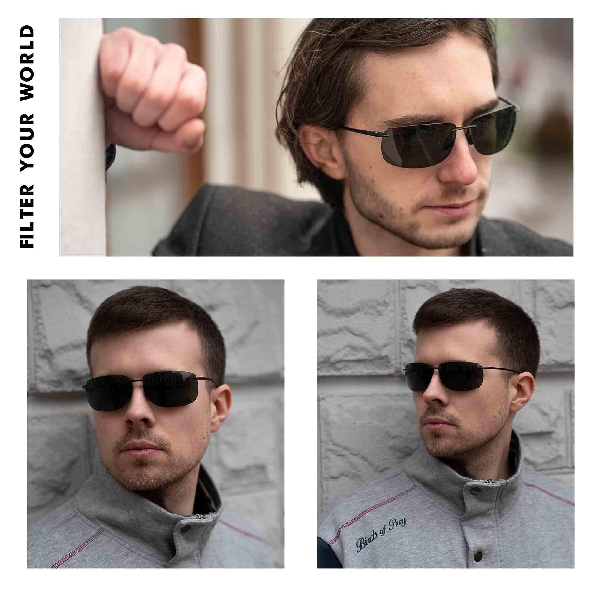 JIM HALO Polarized Sport Sunglasses for Men Women TR90 Rimless Frame for Running Fishing Cycling Driving Grey1