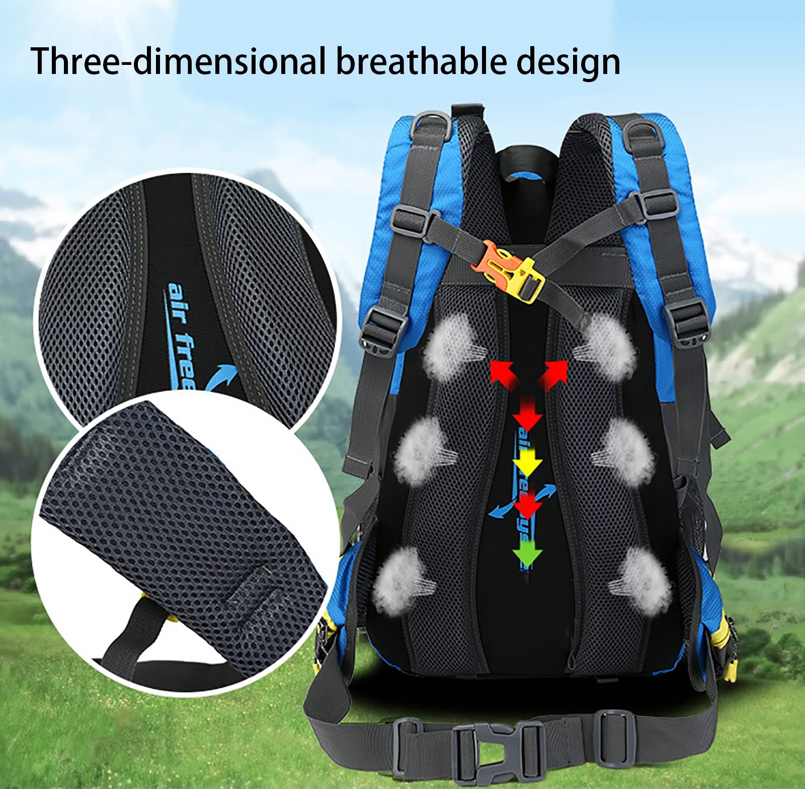 LZJDS 40L Climbing Travel Backpack Waterproof Breathable Durable Backpack for Hiking Camping Ski,Black