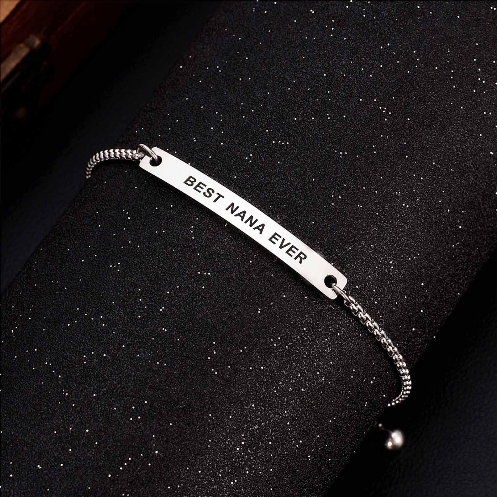 SOUSYOKYO Nana Brecelet for Women - Best Nana Ever Bracelet - Personalized Nana Gift Ideas, Unique Nana Birthday Present for Woman, Fashionable Jewelry for Nana from Grandkids Grandson Granddaughter