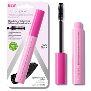 almay volume & conditioning mascara, hydrating all day wear, 20 black, 0.27 fl oz.