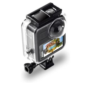 waterproof case for gopro max action camera, underwater diving protective housing 40m with bracket accessories