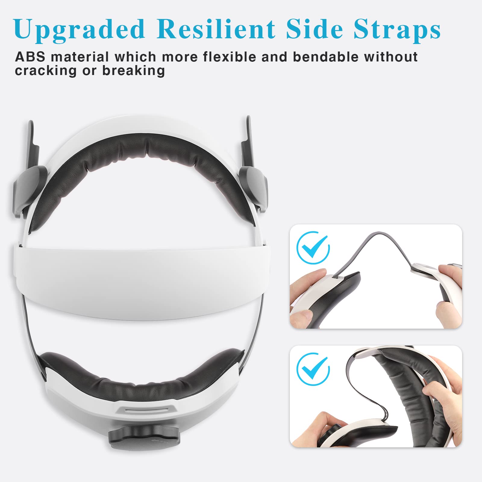 NEWENMO Adjustable Head Strap for Meta/Oculus Quest 2 Enhanced Support and Comfort, Upgraded Head Strap Reduce Head Pressure, Protective Head Strap for Quest 2 Accessories in VR