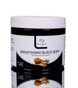 dr labo's brightening african black soap paste pure and natural facial treatment for acne, dry skin, scars, burns, rashes cleansing soap to exfoliate & remove dead skin cells weight (400gm)