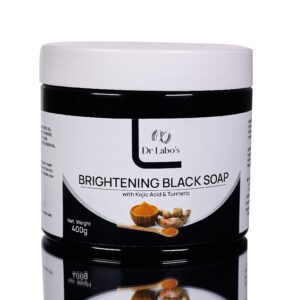 DR LABO'S Brightening African Black Soap Paste Pure And Natural Facial Treatment For Acne, Dry Skin, Scars, Burns, Rashes Cleansing Soap To Exfoliate & Remove Dead Skin Cells Weight (400Gm)