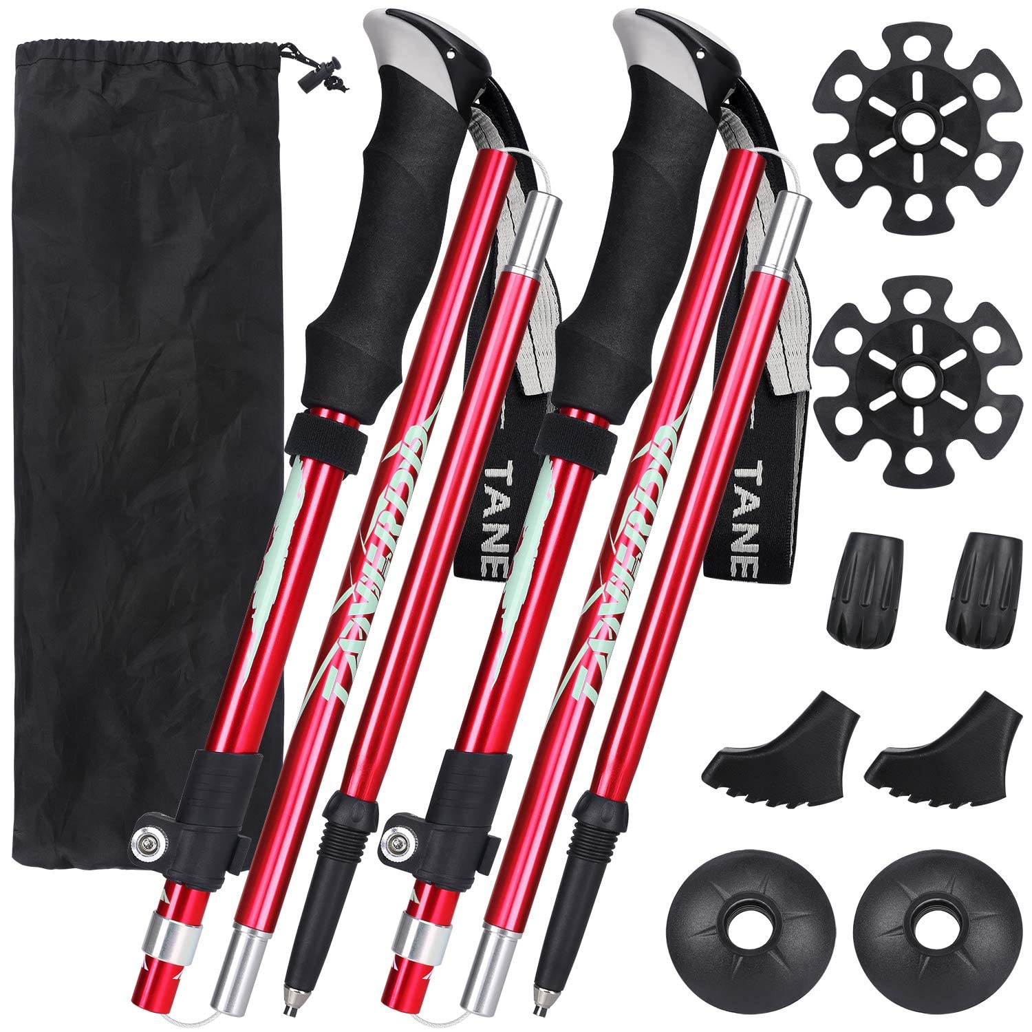 Esup Trekking Poles Collapsible Aluminum Alloy 7075 Hiking Poles 2pc Pack Adjustable Quick Lock for Hiking, Camping, Outdoor