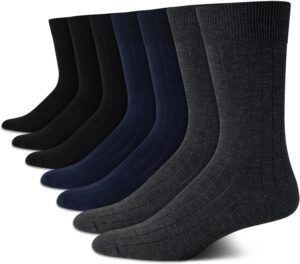 van heusen men's dress socks - lightweight mid-calf crew dress socks (7 packs), size 6-12.5, assorted