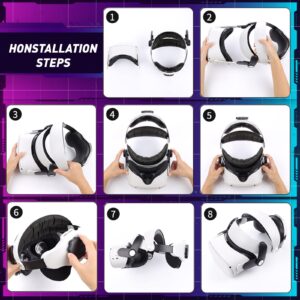 NEWENMO Adjustable Head Strap for Meta/Oculus Quest 2 Enhanced Support and Comfort, Upgraded Head Strap Reduce Head Pressure, Protective Head Strap for Quest 2 Accessories in VR