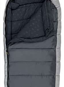 Browning McKinley -30° Sleeping Bag - Oversize Insulated Hooded Rectangle Made with Ripstop Outer and Brushed Polyester Liner, with Compression Stuff Sack, Charcoal/Gray