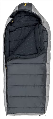 Browning McKinley -30° Sleeping Bag - Oversize Insulated Hooded Rectangle Made with Ripstop Outer and Brushed Polyester Liner, with Compression Stuff Sack, Charcoal/Gray