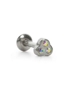 316l surgical steel labret style nose monroe stud purple 3 stone 18g